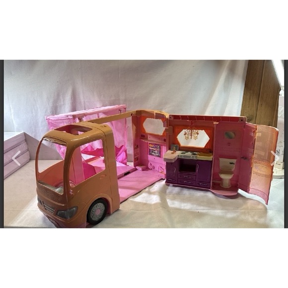 Mattel | Toys | 208 Mattel Barbie Doll Pink Glamour Camper Pop Up Tent ...